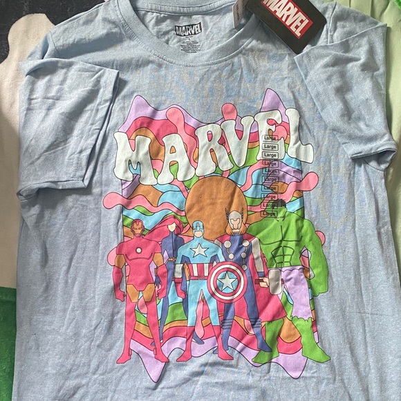 Marvel | Tops | Marvel Blue Superhero Graphic Tee | Poshmark